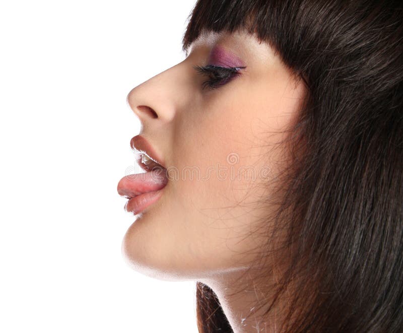 Girls face in profile stock image. Image of isolated - 14586873
