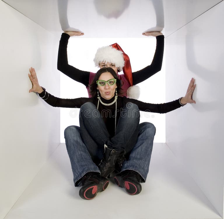 Girls fun in box stock image. Image of waiting, concept - 7310549