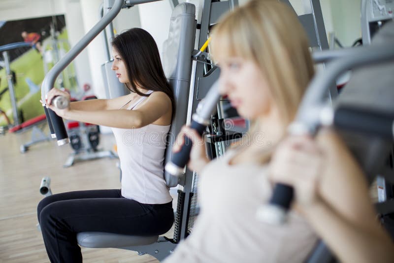 Girls in the gym stock image. Image of people, clothing - 25068165