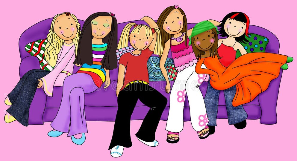 Six Girls Stock Illustrations – 570 Six Girls Stock Illustrations ...