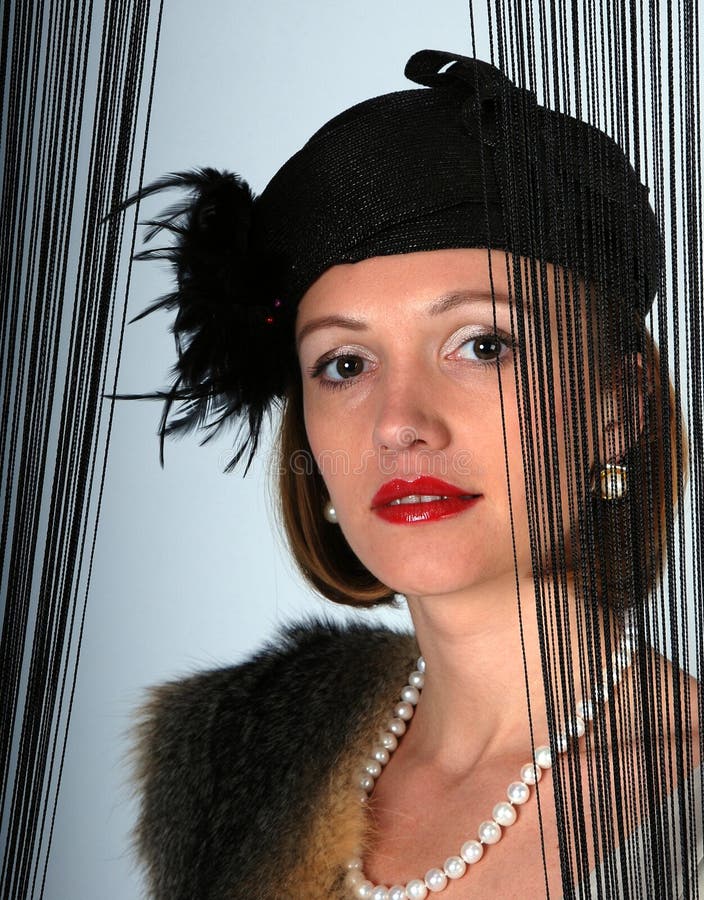 Girls in the hat. Retro stock photo. Image of black, girl - 14546074