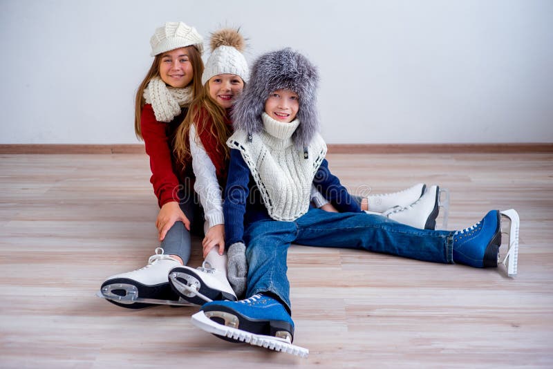 Girls on ice skates stock photo. Image of skater, blade - 107450550