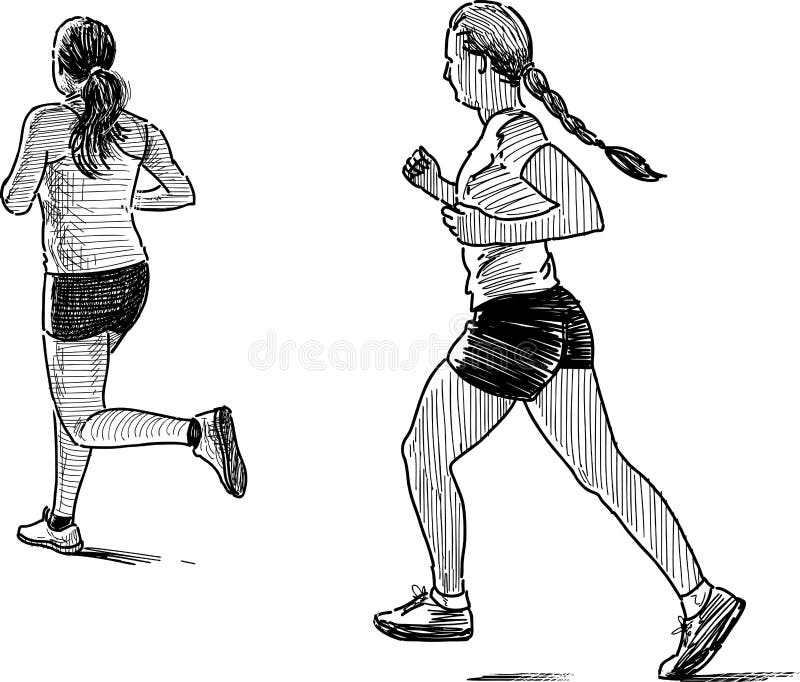 Girls jogging stock vector. Illustration of exercise - 42760964 Girls jogging stock vector. Illustration of exercise - 42760964