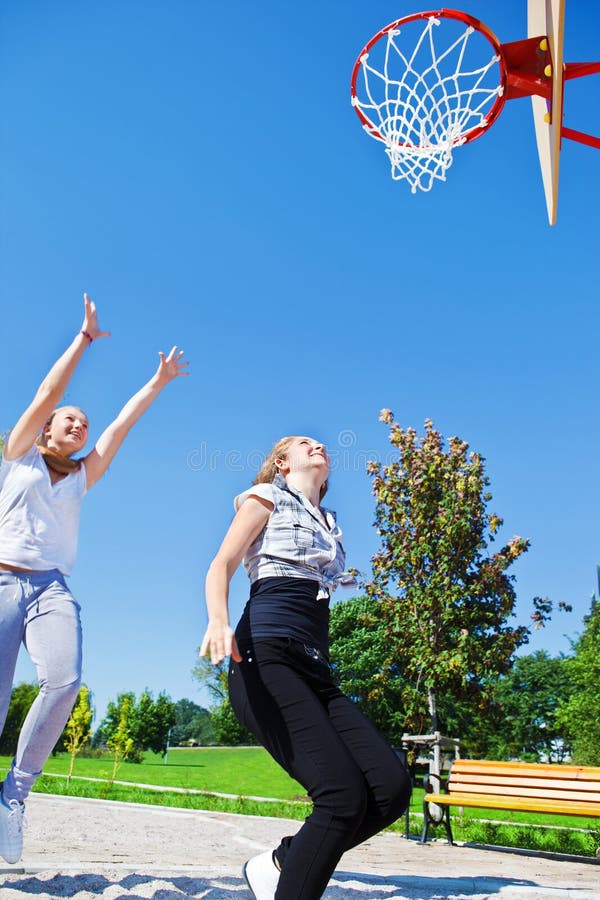Girls jumping stock image. Image of cheerful, game, friendship - 24403973