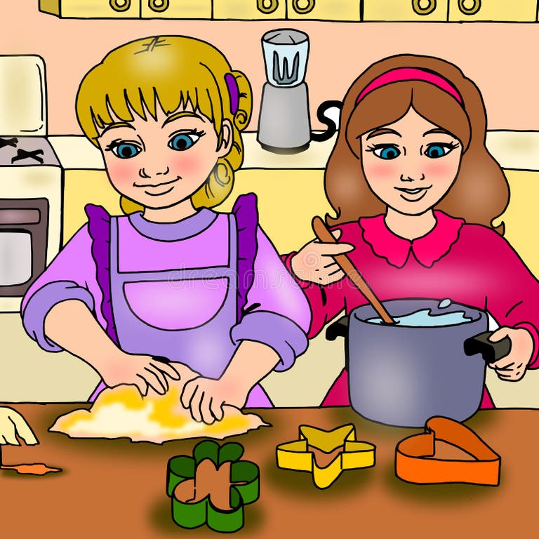 Girls Cooking Food Stock Illustrations – 954 Girls Cooking Food Stock ...