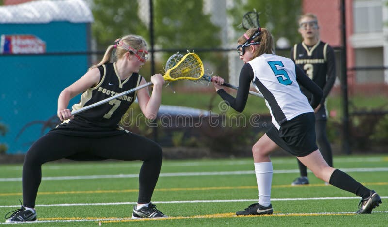 Girls Lacrosse Draw editorial stock photo. Image of ball - 9357243