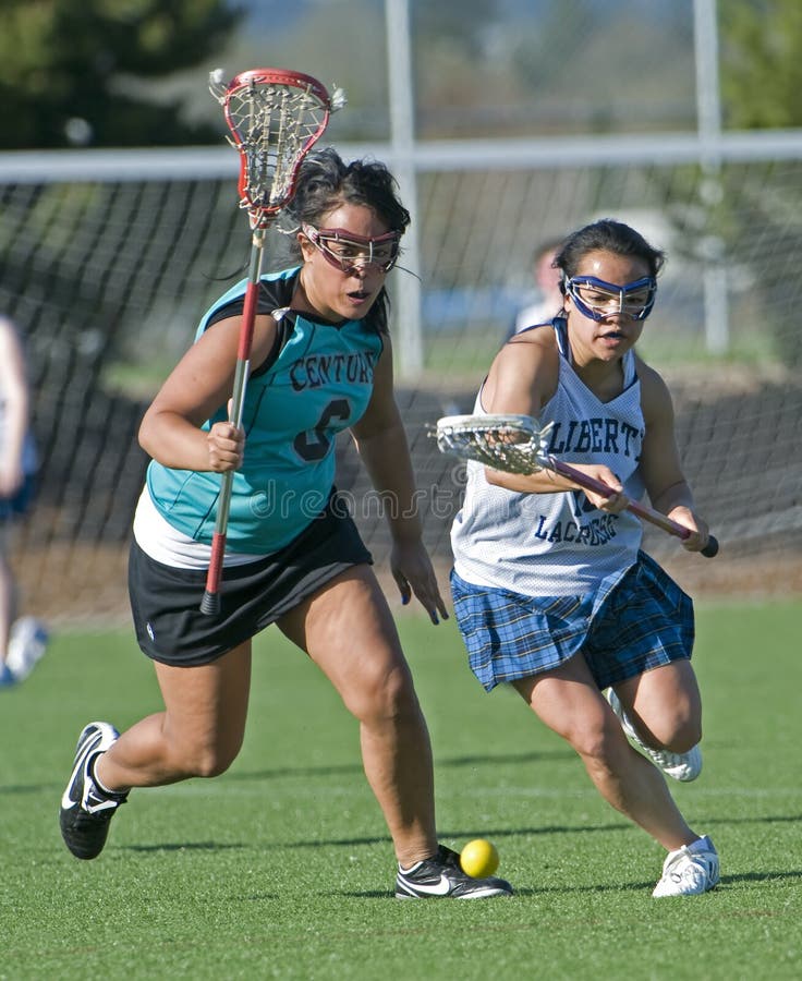 High School Girls Lacrosse editorial stock image. Image of attack ...