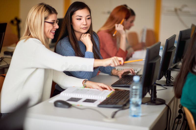 Girls learning together stock photo. Image of learn - 195375946