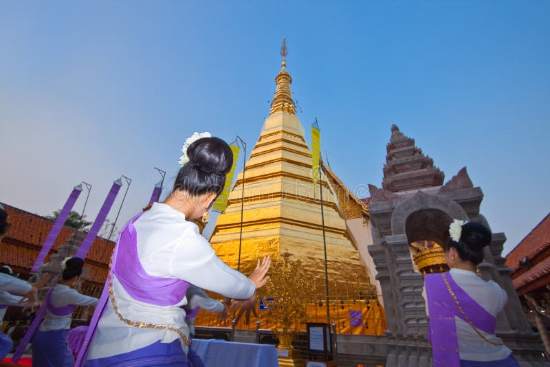 Girls are Local Dancing for Ceremony in Buddhism Editorial Photo ...