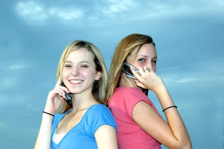 Girls making calls stock image. Image of communicate, telephone - 1376305