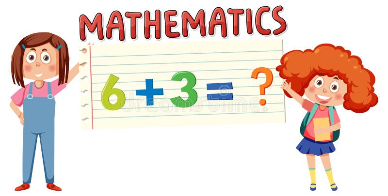 Girls with math equation stock vector. Illustration of learn - 268595534