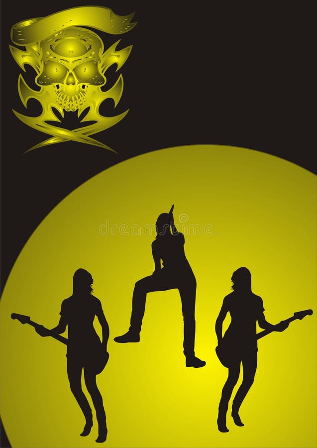 Girls metal band stock illustration. Illustration of dancing - 4652055