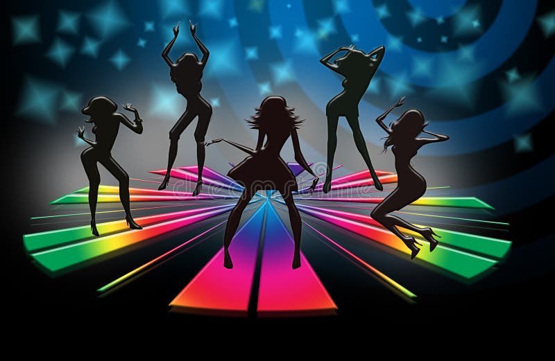 Neon Dancing Girls Neon Collection Stock Vector - Illustration of girl ...