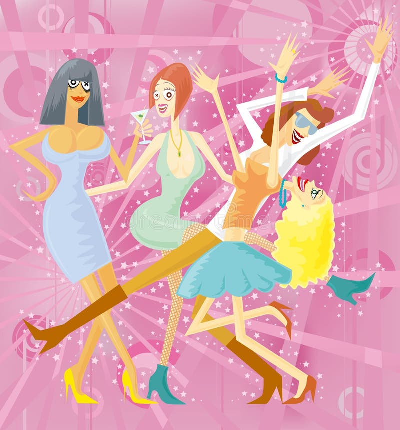 Girls party isolated stock vector. Illustration of boots - 3964345