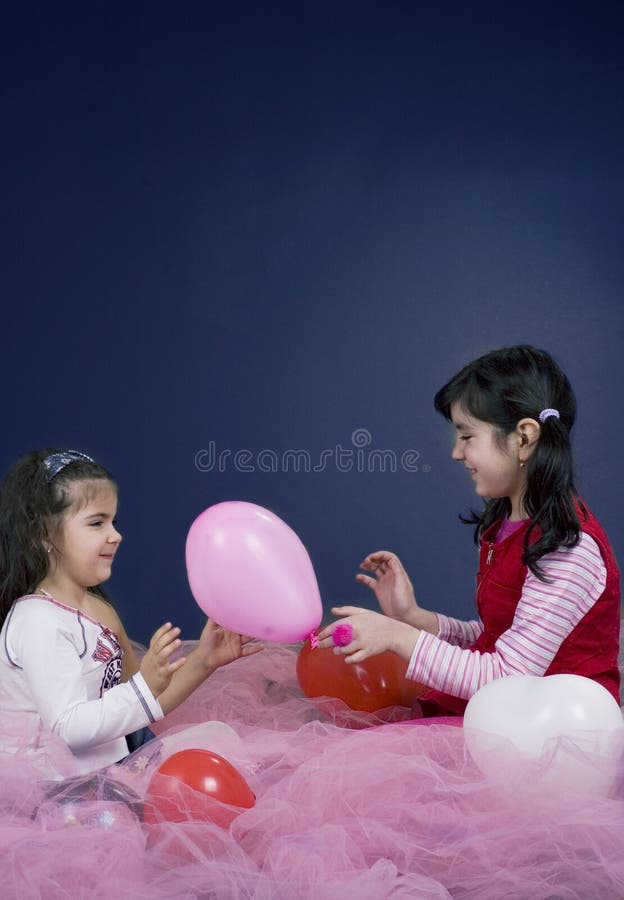 Girls Playing With Balloons Picture. Image: 619172