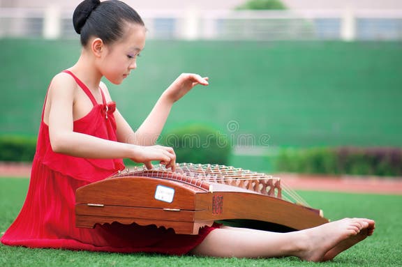 Girls Playing Musical Instruments Stock Image - Image of performance ...