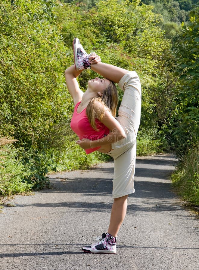 Girls practice on the way stock image. Image of beautiful - 19098965