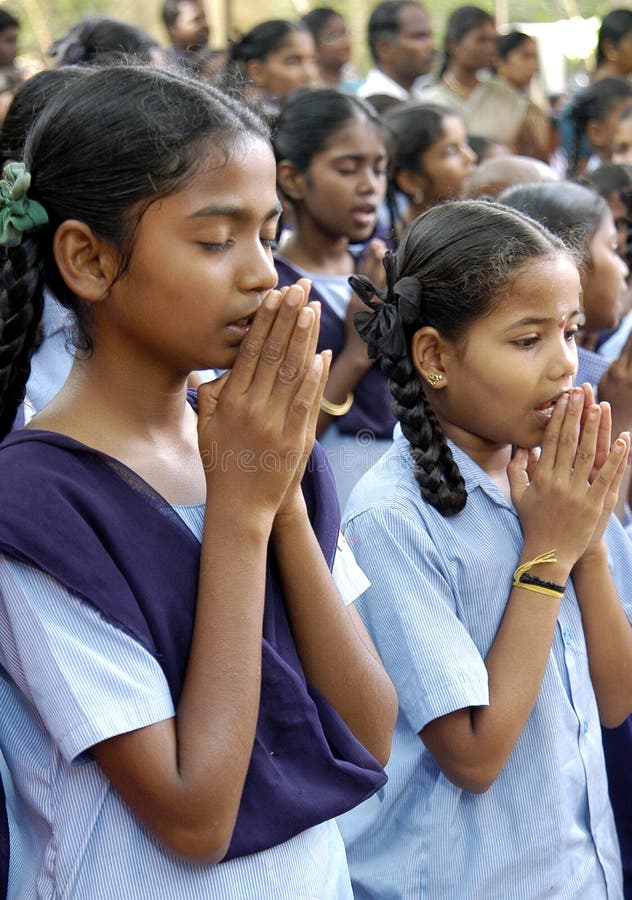 Girls in Prayer editorial stock image. Image of kids - 32545089