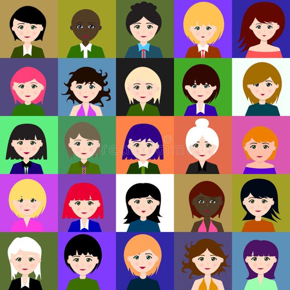 25 girls Raster 1 1 1 stock illustration. Illustration of wishes - 50258828