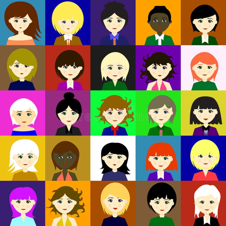 25 girls Raster 2 2 stock illustration. Illustration of beauty - 50258829