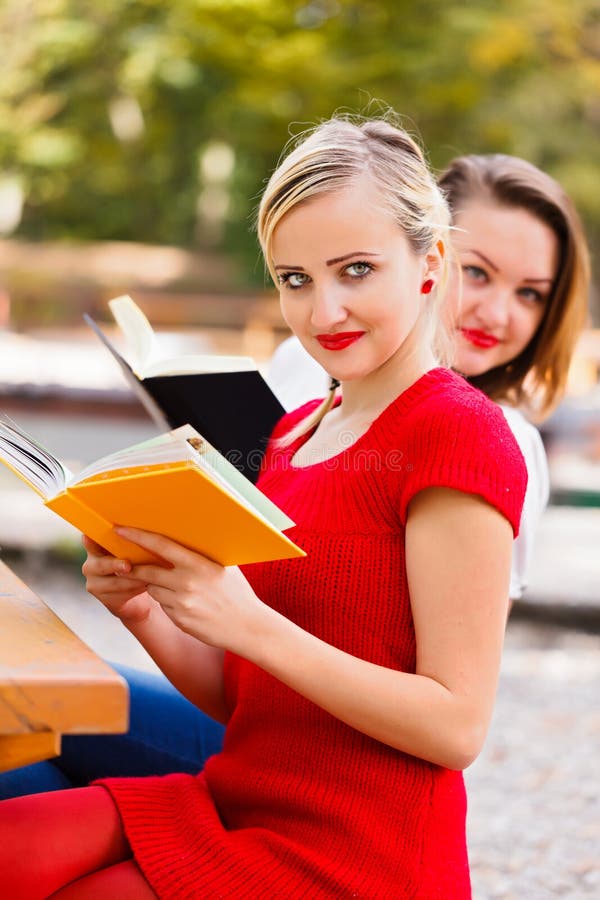 Girls Reading Books stock image. Image of enjoy, joyful - 34428155