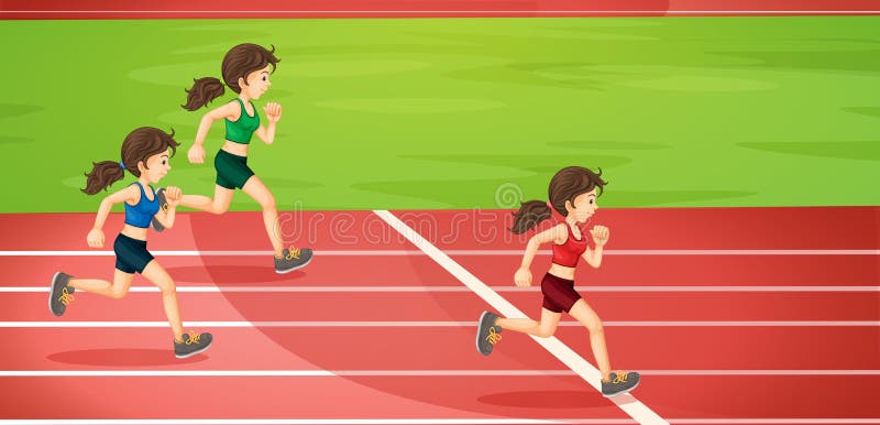 Two Running Tracks With Blocks And Hurdles Stock Illustration ...