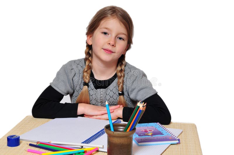 Girls school learn stock image. Image of bold, crayons - 18174981