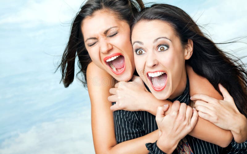 Girls screaming excitement stock image. Image of girls - 19424741