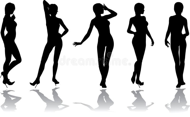 Girls Set - 12. Silhouettes Stock Vector - Illustration of artistic ...