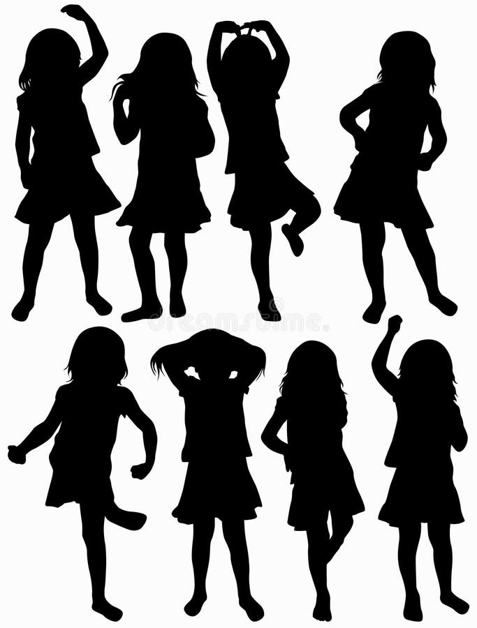 Girls Silhouettes 05 stock vector. Illustration of young - 2044714