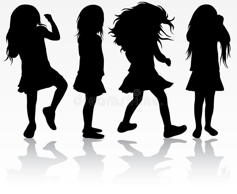 Girls silhouettes stock vector. Illustration of silhouettes - 42915332