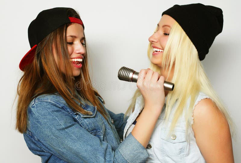 Girls singing stock photo. Image of closeup, singers - 54376864
