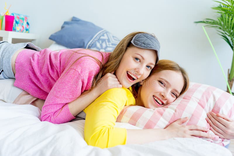 Girls at a sleepover stock photo. Image of people, applying - 103954372