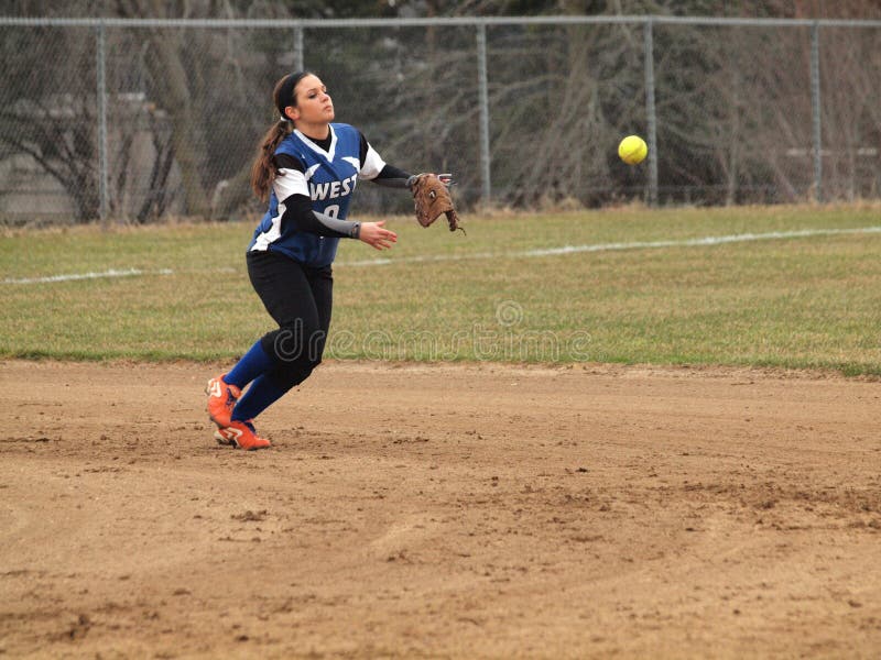 Softball Throw editorial image. Image of position, girl - 19280825