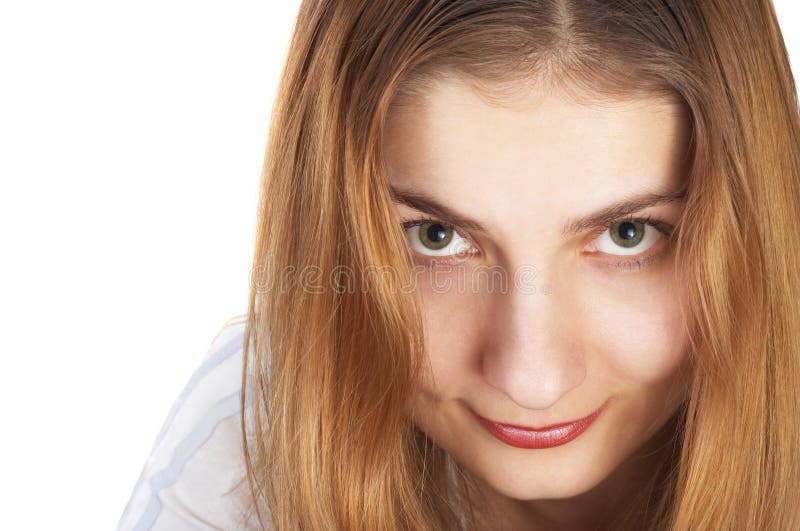 Girls Stare. Isolated On White. Picture Image: 1823585