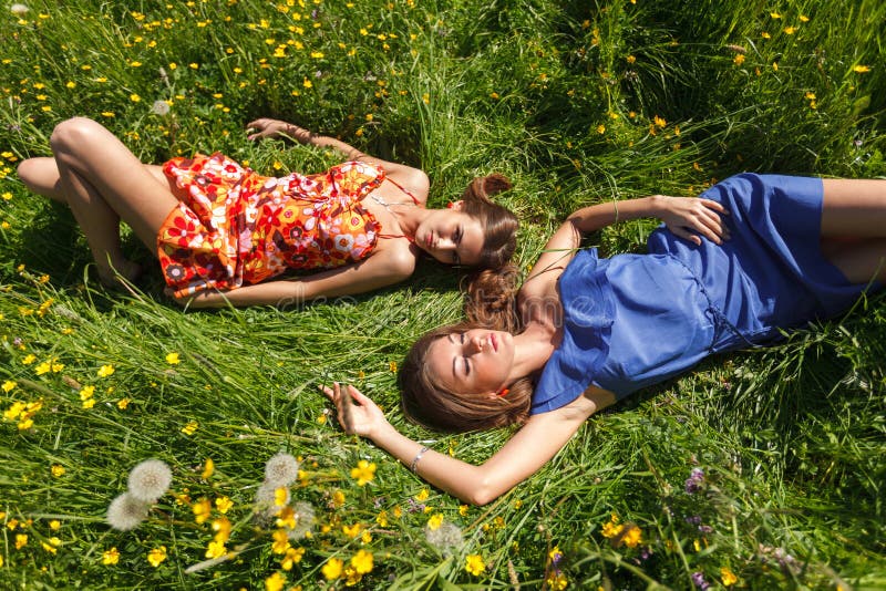 Girls in summer stock image. Image of horizontal, freshness - 89130533