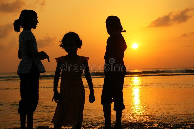 Girls at sunset stock image. Image of sunrise, girls, threegirls - 2340891