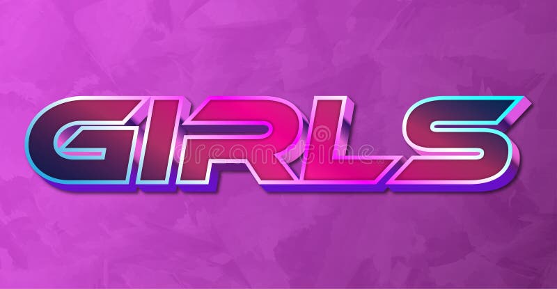 Girls Text Editable Style Effect Stock Vector - Illustration of ...