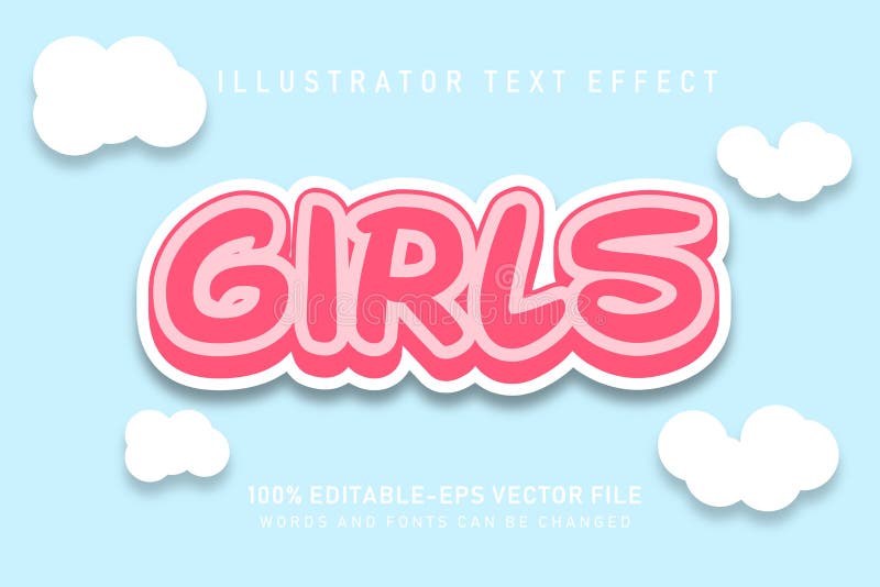 GIrls led text stock illustration. Illustration of casual - 153828916