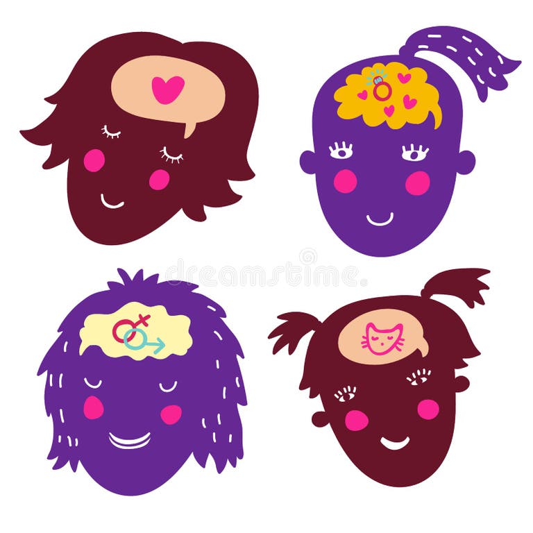 Thinking Girls Stock Illustrations – 1,135 Thinking Girls Stock ...