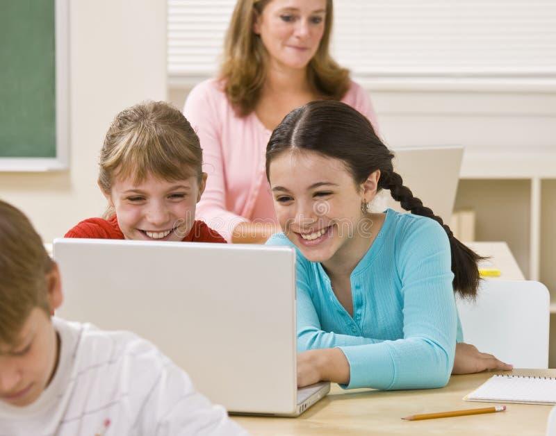 Teenage Students in it Class Using Computers Stock Photo - Image of ...