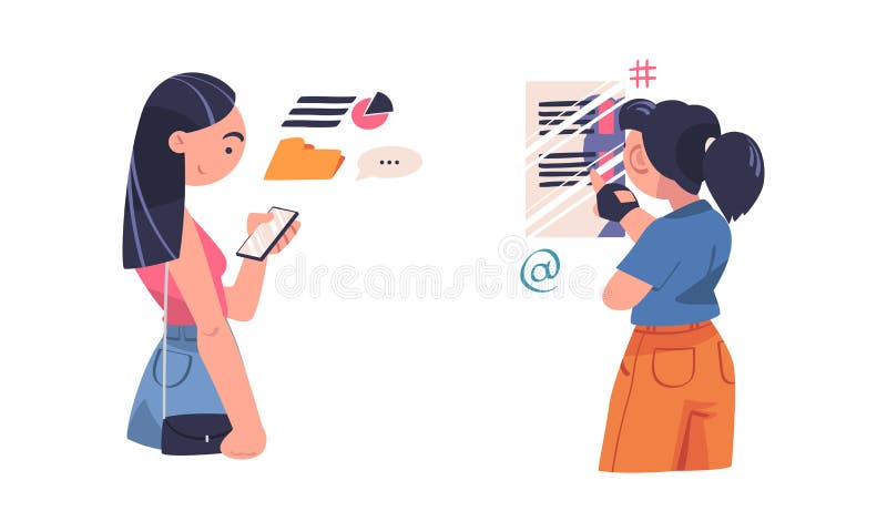 Girls Using Mobile Devices for Communicating and Searching for ...