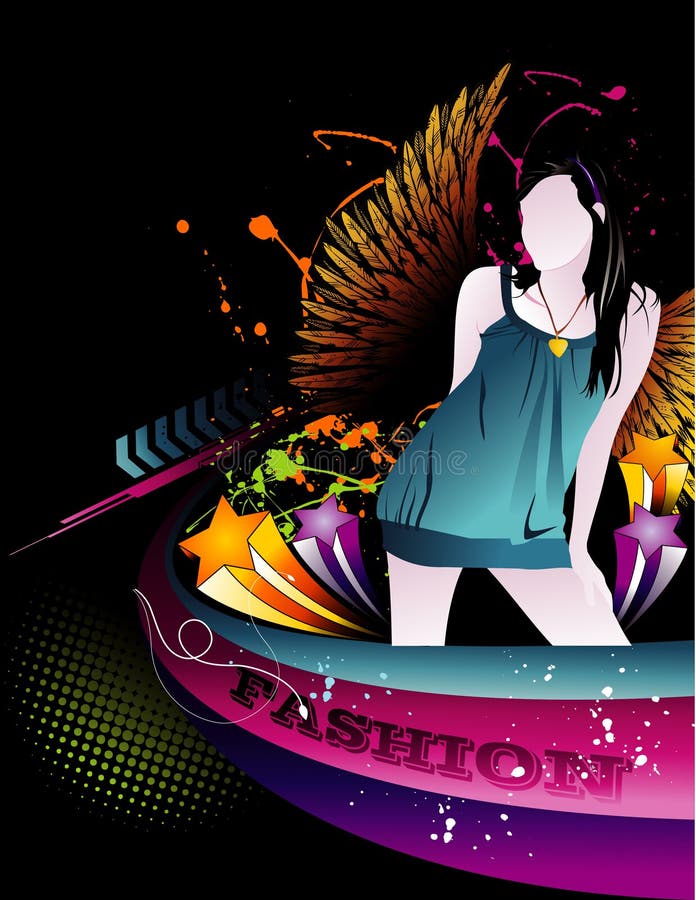 Girls vector composition stock vector. Illustration of style - 7945499
