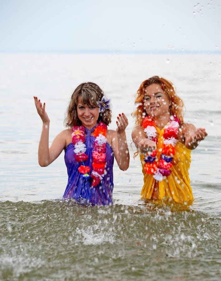 Girls in the water stock image. Image of holiday, happiness - 40259683