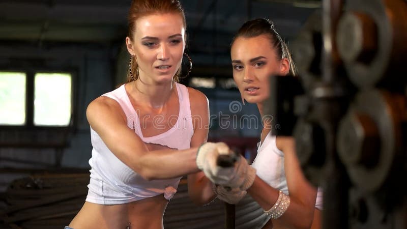 Girls at Work and Hard Physical Labour Stock Footage - Video of factory ...