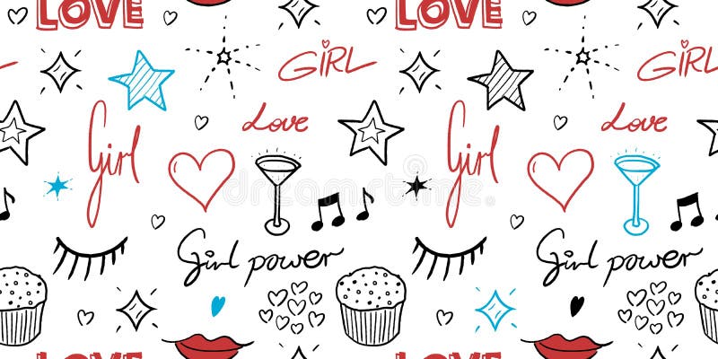 Girly fashion theme vector stock vector. Illustration of pattern ...