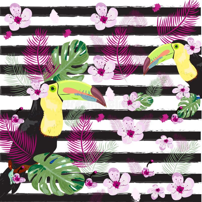 Girly Floral Graphic Design Spring Background Stock Illustration ...