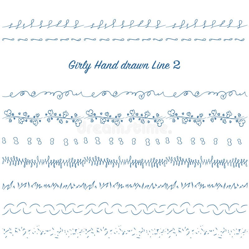 Girly Hand Drawn Decoration Line Set 02 Stock Vector - Illustration of ...