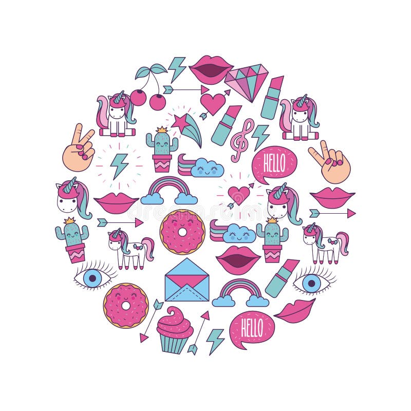 Girly icon image stock vector. Illustration of pastel - 92100420