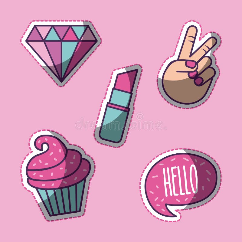 Girly icon image stock vector. Illustration of glossy - 92100263